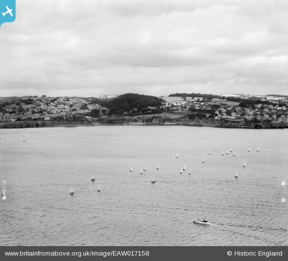 EAW017158 ENGLAND (1948). Yachts off Hollicombe, Torbay, from the south ...