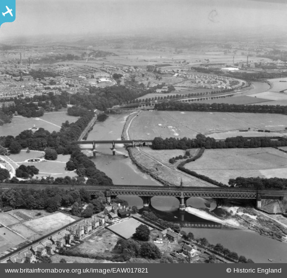 EAW017821 ENGLAND (1948). The Ribble Viaduct and River Ribble, Preston ...