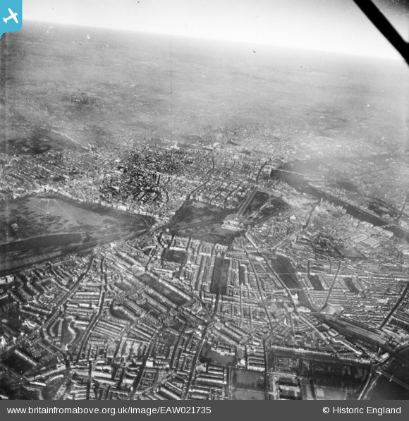 EAW021735 ENGLAND (1949). A cityscape over London, Westminster, from ...