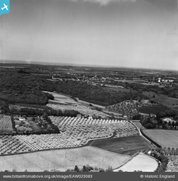 EAW023083 ENGLAND (1949). Farmland and woodland, Harbledown, from the ...