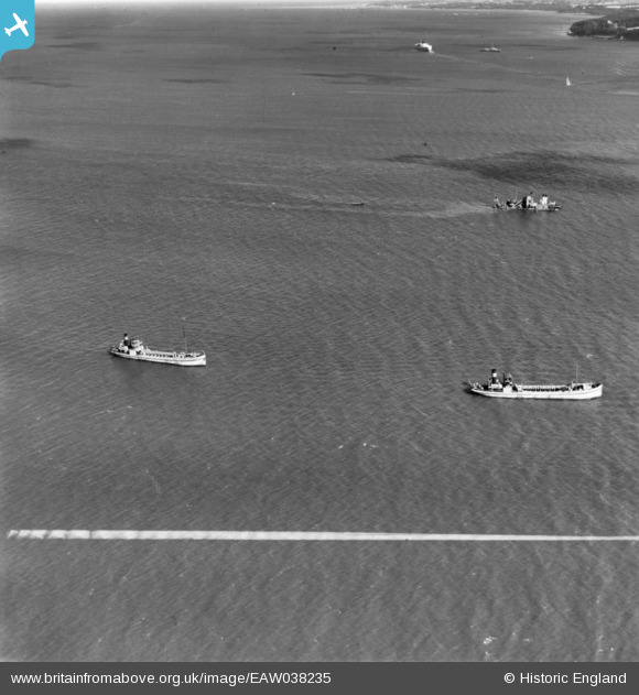 EAW038235 ENGLAND (1951). Dredging vessels in The Solent, Ryde Roads ...