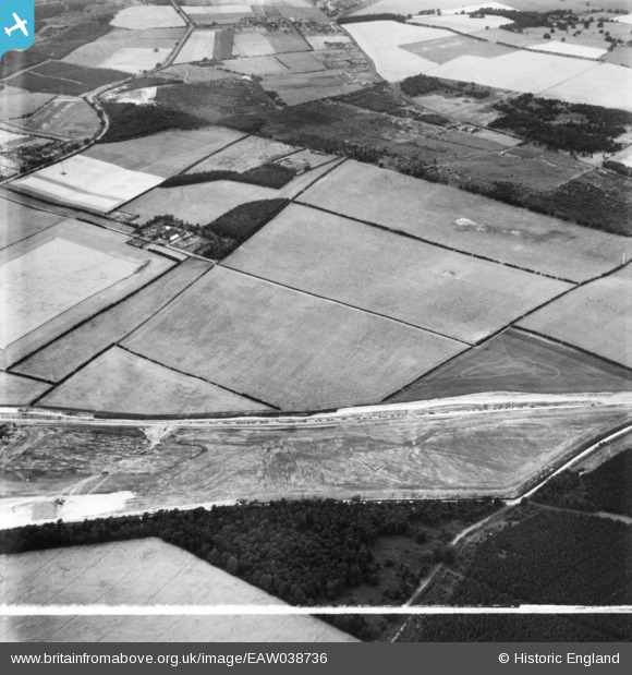 eaw038736 ENGLAND (1951). Papplewick Forest Farm and covered reservoir ...