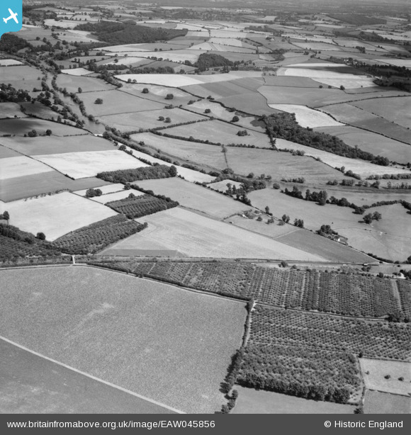 eaw045856 ENGLAND (1952). The River Wye and countryside around Backney ...