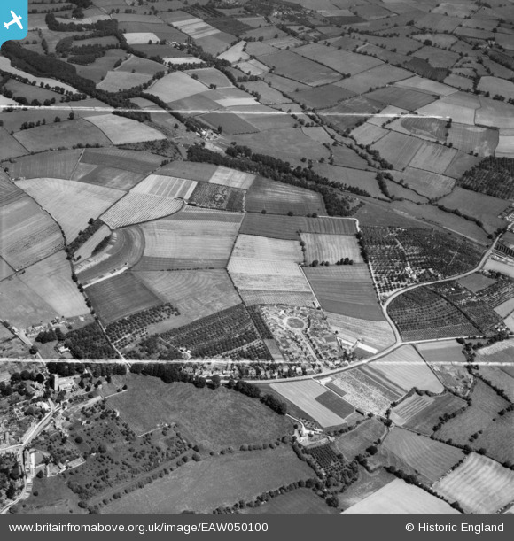 EAW050100 ENGLAND (1953). Station Road and orchards around Whaddon ...