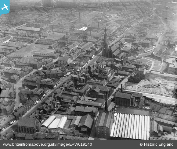 epw019140 ENGLAND (1927). St Luke's Church and the town centre, Heywood ...