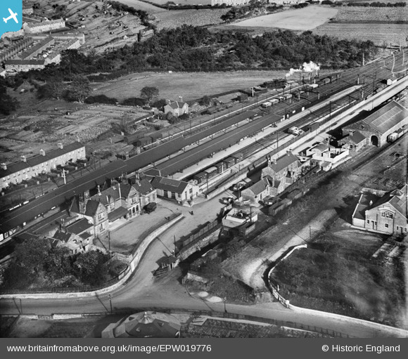 EPW019776 ENGLAND (1927). The station, Morpeth, 1927 | Britain From Above