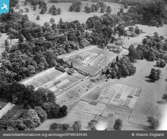 EPW042649 ENGLAND (1933). The gardens and glasshouses at Keele Hall ...