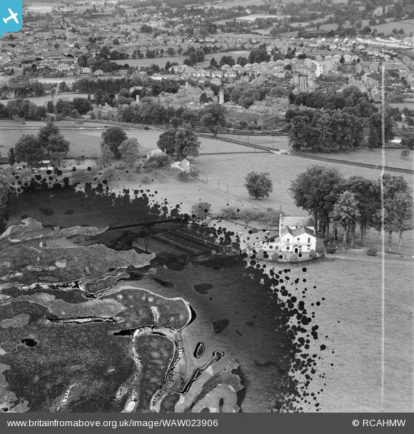 WAW023906 WALES (1949). View of Maindiff farm and nursery showing part ...