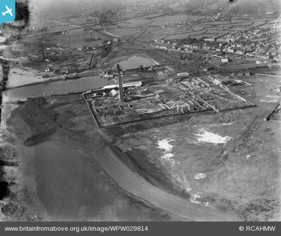 wpw029814 WALES (1929). View of Frickers Metal Co., Pembrey, oblique ...