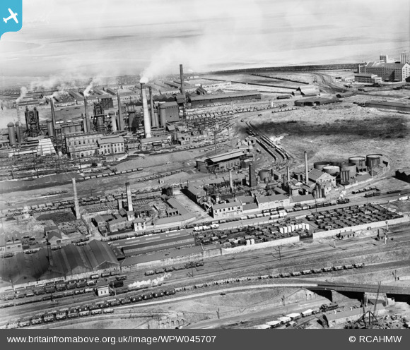 wpw045707 WALES (1934). View of Bird & Son Ltd., and East Moors ...