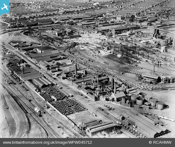 wpw045712 WALES (1934). View of Bird & Son Ltd., and East Moors ...