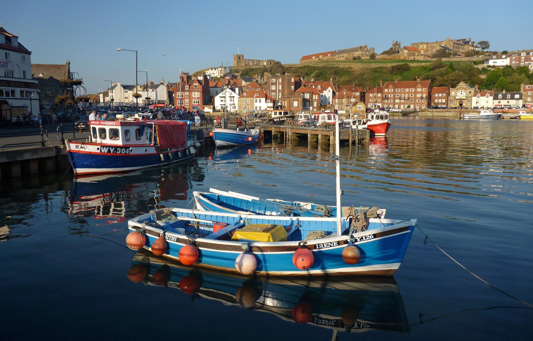 EPW038927 ENGLAND (1932). Whitby Bridge, Fish Quay and the town, Whitby ...