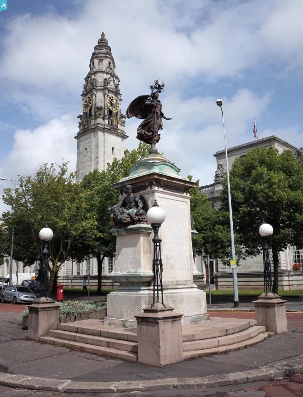 wpw061964 WALES (1939). View of Cathays Park, Cardiff showing civic ...