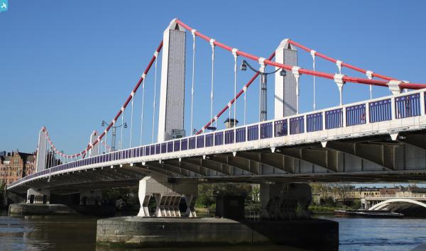 EPW053651 ENGLAND (1937). The recently opened Chelsea Suspension Bridge ...