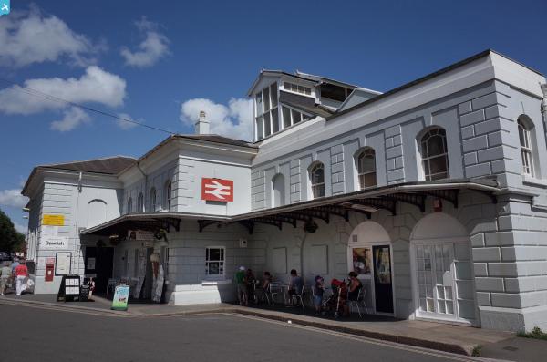 eaw007656 ENGLAND (1947). Dawlish Railway Station and York Gardens ...