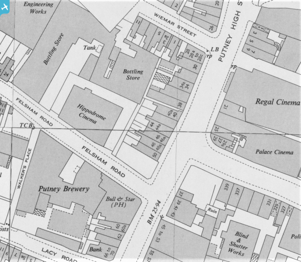 EPW060458 ENGLAND (1939). Putney Bridge and Fulham Palace, Fulham, 1939 ...