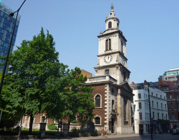 eaw011135 ENGLAND (1947). Wormwood Street, St Botolph's Church and ...