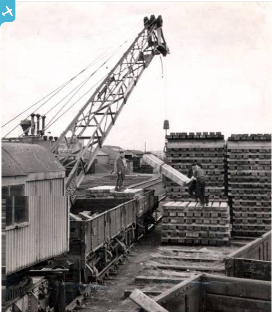 EAW046911 ENGLAND (1952). West Bank Dock Estate and the railway viaduct ...